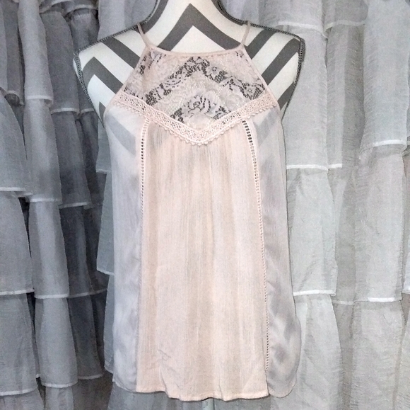 Socialite | Tops | Socialite Blush Pink Sheer Lace Tank Size Small ...